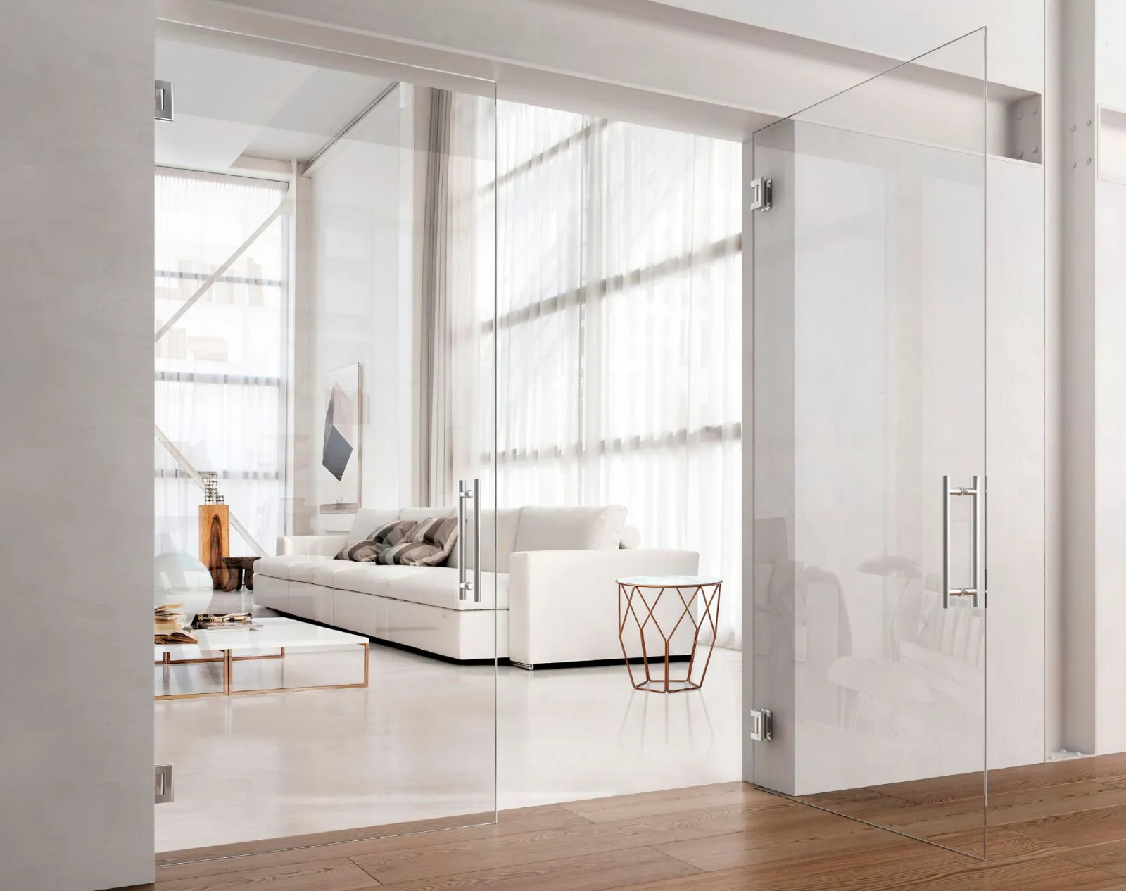 Porta a vento in vetro Tao